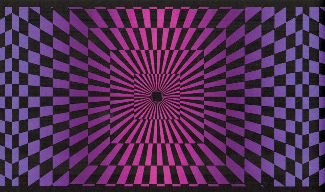 Modern Check Pattern Wallpaper Border, Black Purple Pink Check ...