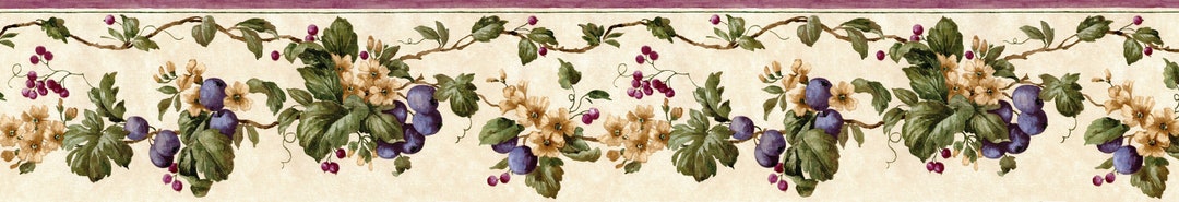 Rustic Green Ivy Leaf Grape Vine Wallpaper Border, Pre-pasted Wallpaper ...