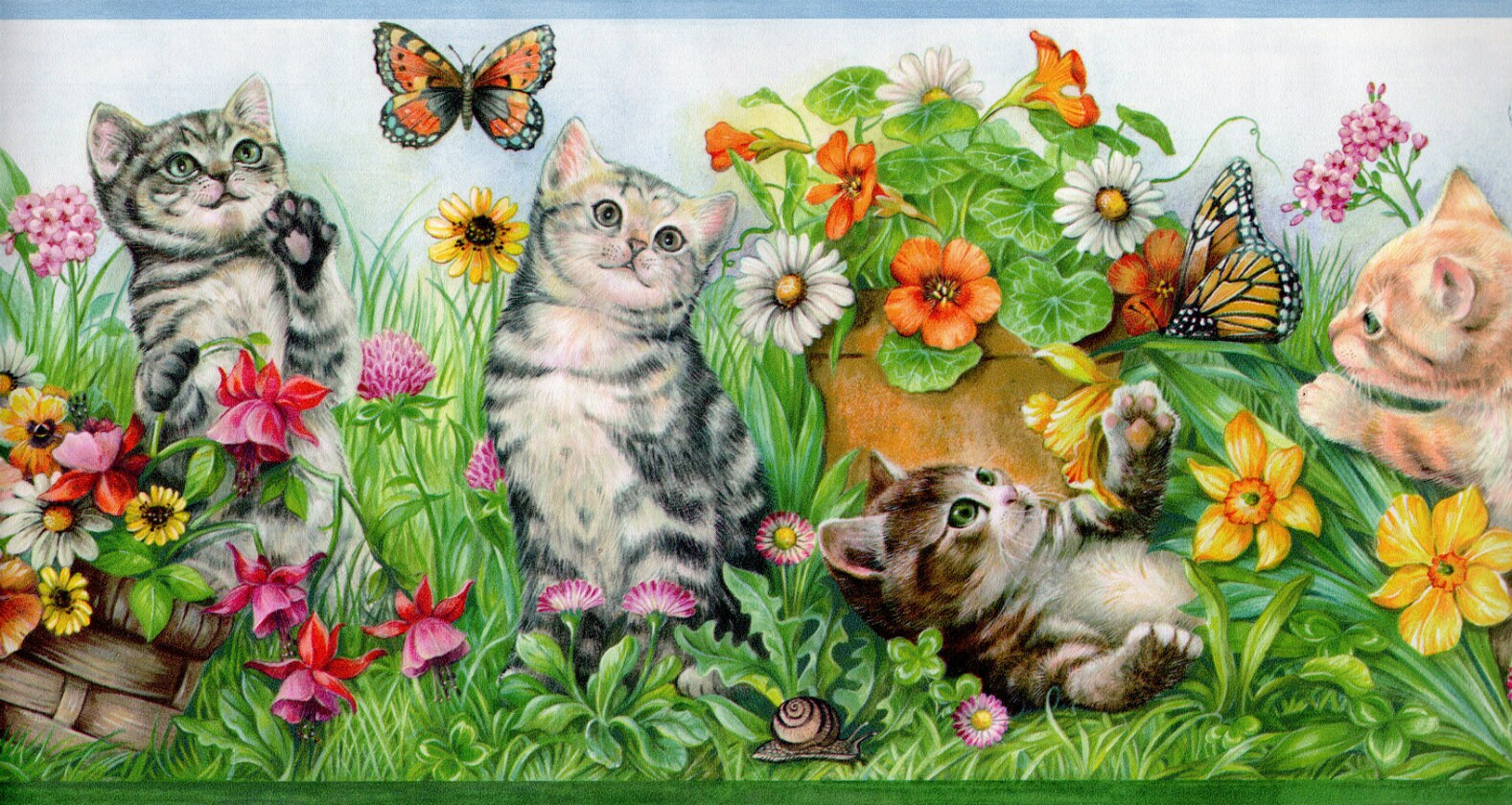 Kitten Wallpaper Border Kitty Cats Wallpaper Kitty Cats | Etsy