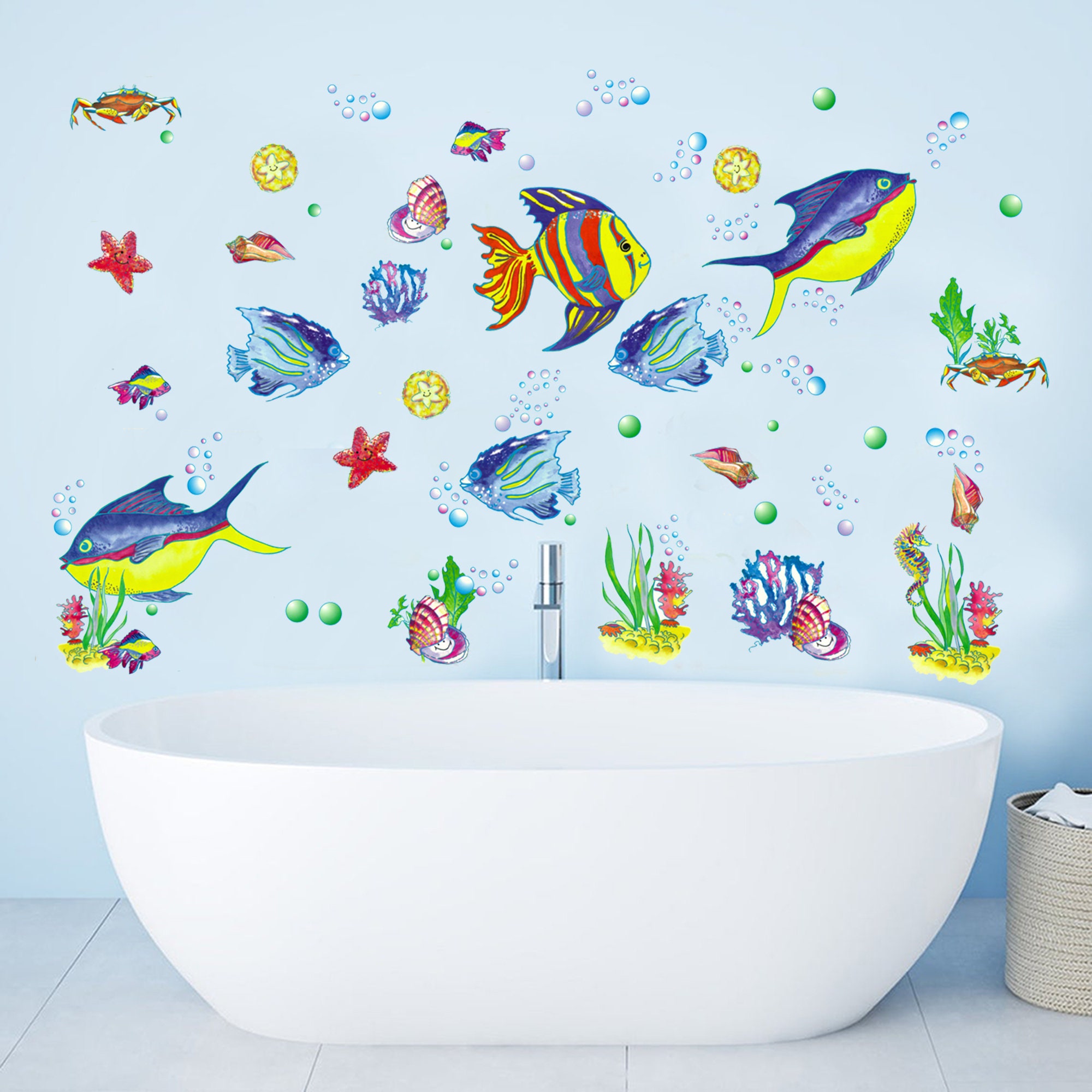 Tropical Fish Wall Decal, Under the Sea Peel & Stick 23 Wall Decals ...