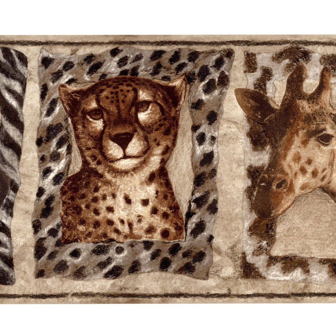 Nature Wilderness Wallpaper Border, Rainforest Safari Lion Tiger ...