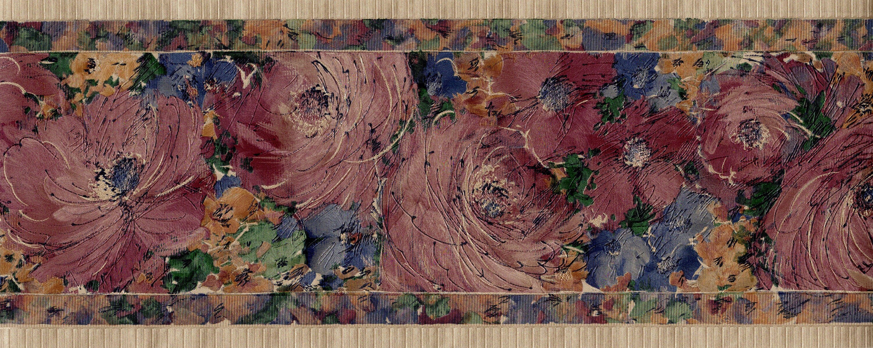 Embossed Cabbage Roses Wallpaper Border Mauve Pastel Cabbage - Etsy