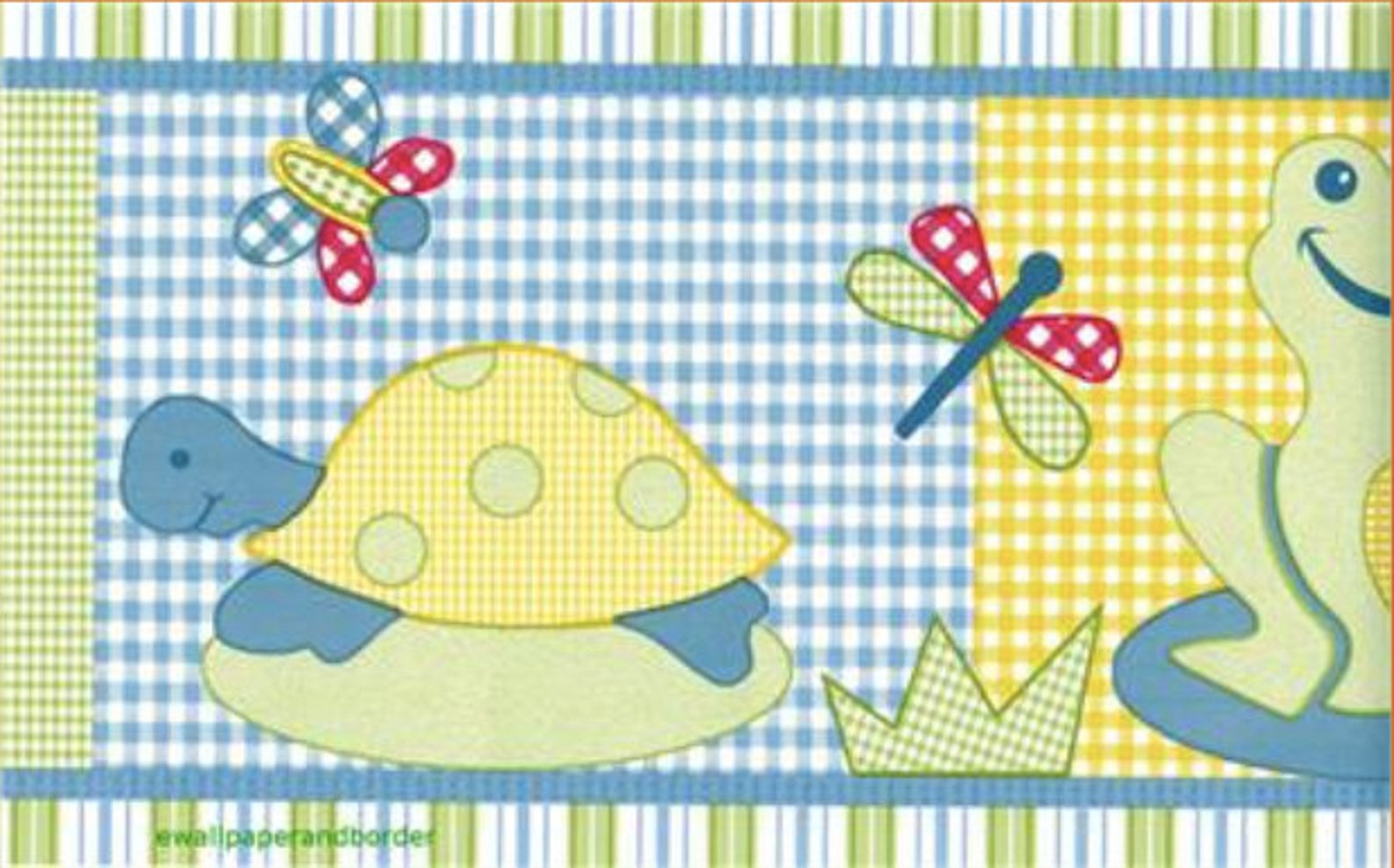 Frog Wallpaper Border Turtle Dragonfly Froggy Striped | Etsy