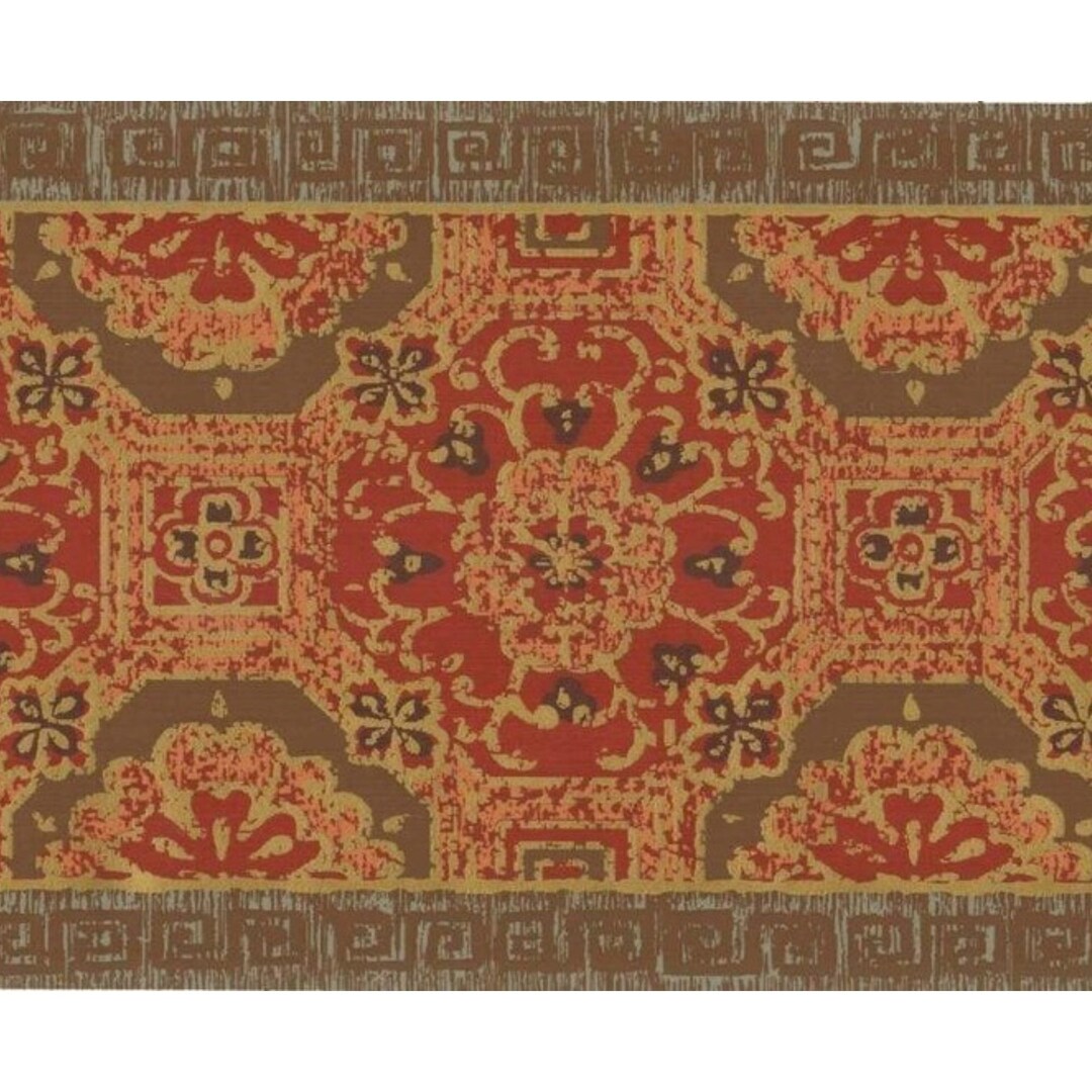 Moroccan Medallion Floral Greek Key Wallpaper Border Wall Decor ...