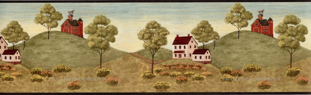 Primitive Country Houses Countryside Farmhouse With Green Scenery ...