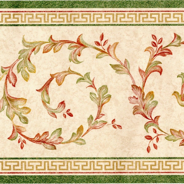 Gold and Green Wallpaper Border - Etsy