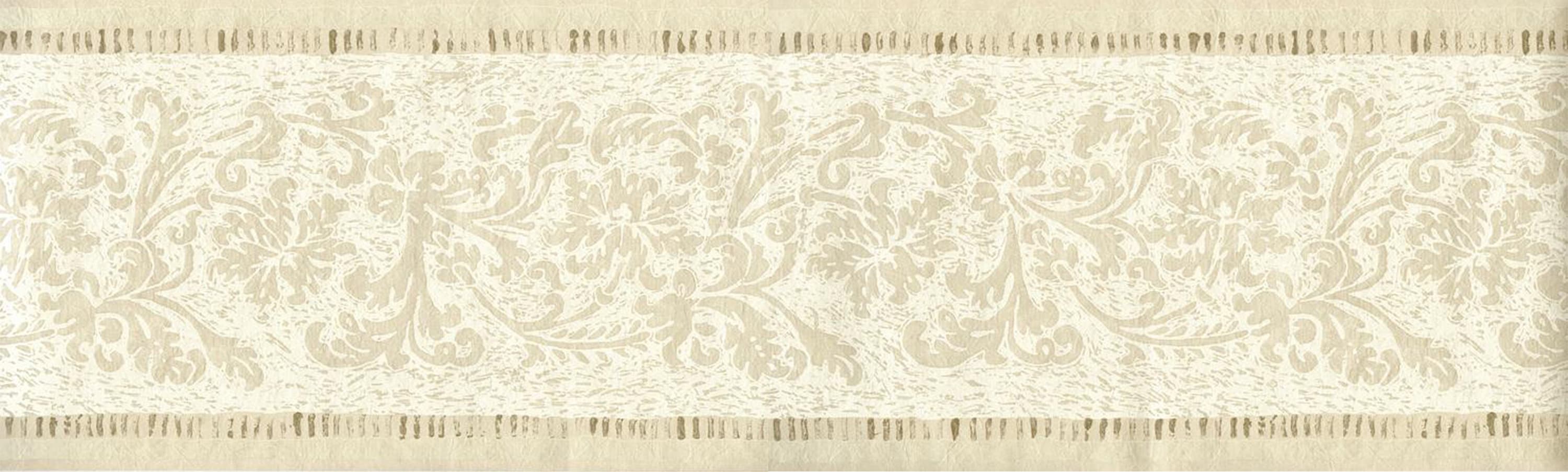Acanthus Leaf Scroll Wallpaper Border – Beige Tan Cream Filigree ...