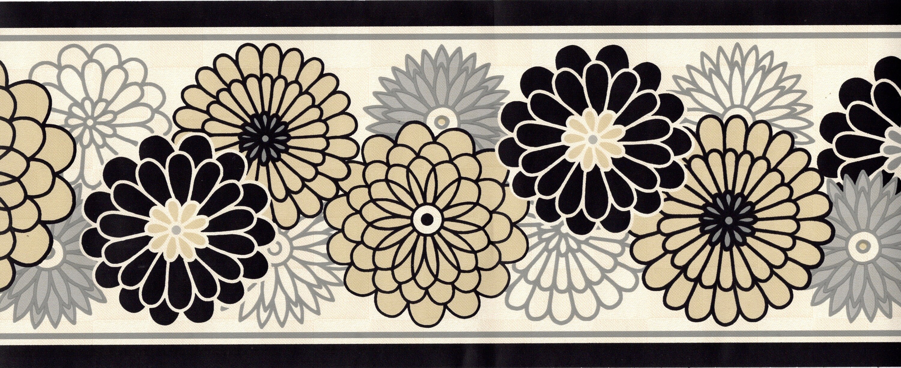 Black And White Damask Wallpaper Border