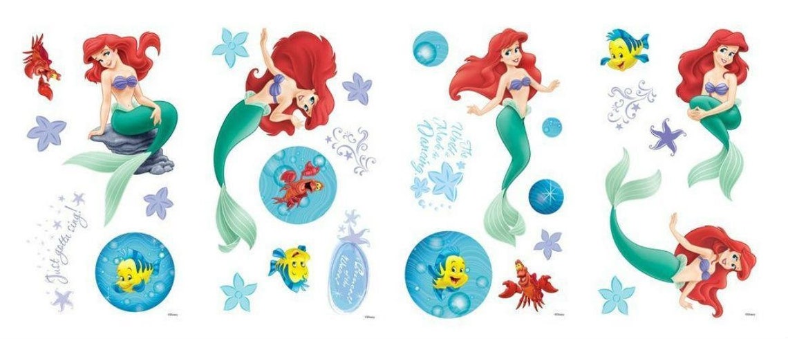 Disney Princess Ariel the Little Mermaid Wall Sticker / Mermaid Wall ...