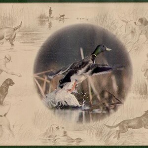 Country Nature Wilderness Wild Ducks Hunting Wallpaper Border, Pre ...