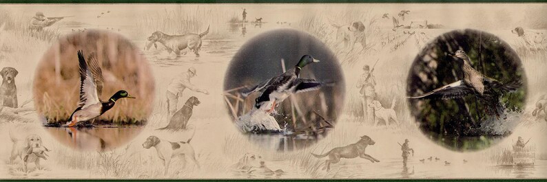 Country Nature Wilderness Wild Ducks Hunting Wallpaper Border - Etsy