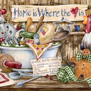 Country Kitchen Wallpaper Border Primitive Folk Art Home - Etsy