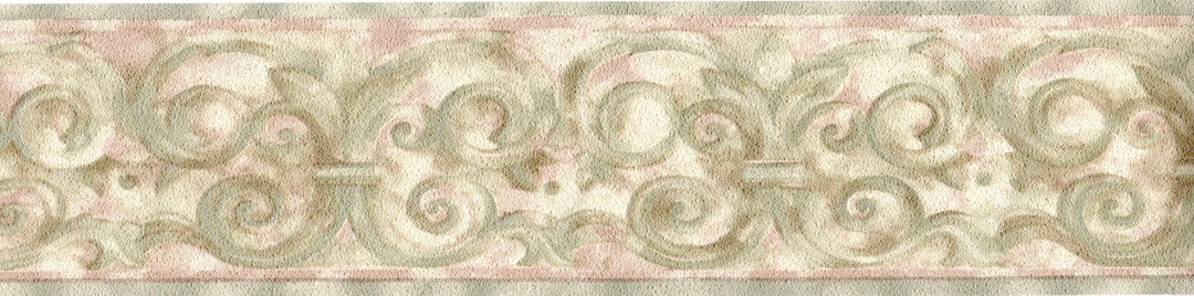 Fleur De Lis Wallpaper Border, Leaf Scroll Architectural Wallpaper ...