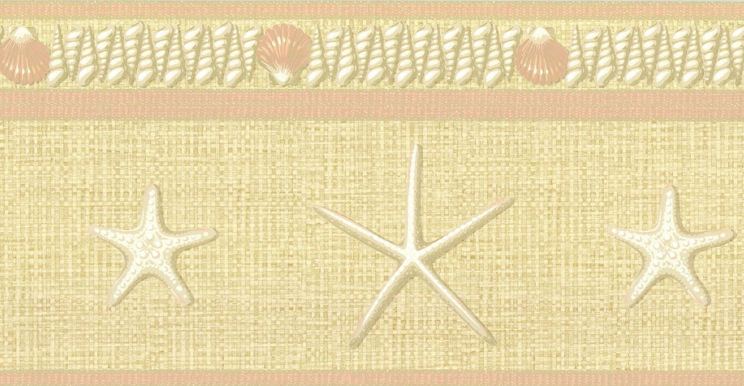 Seashell & Starfish Wallpaper Border, Resort Coastal Nautical Wallpaper ...