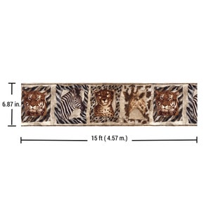 Nature Wilderness Wallpaper Border, Rainforest Safari Lion Tiger ...