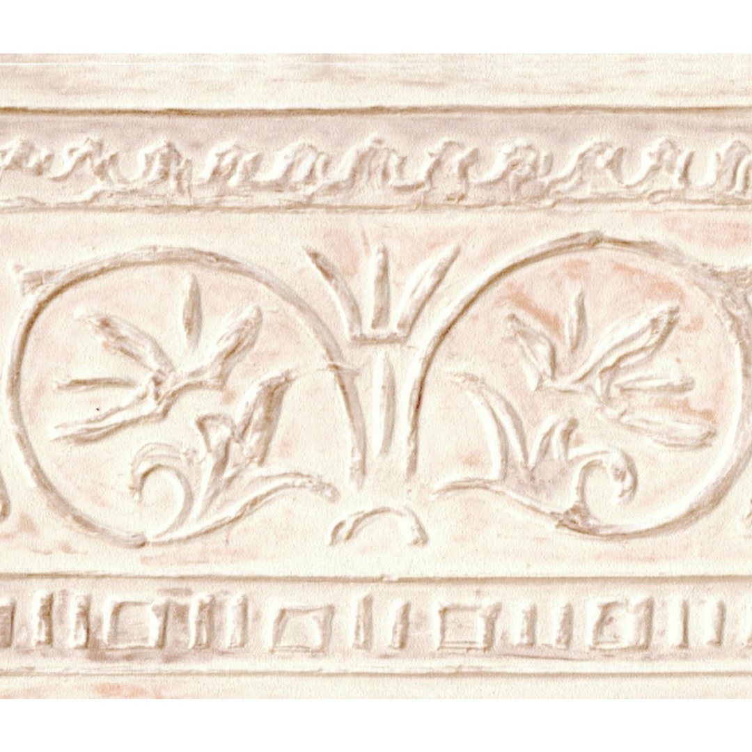 Victorian Architectural Wallpaper Border, Antique Scroll Leaf Design in ...