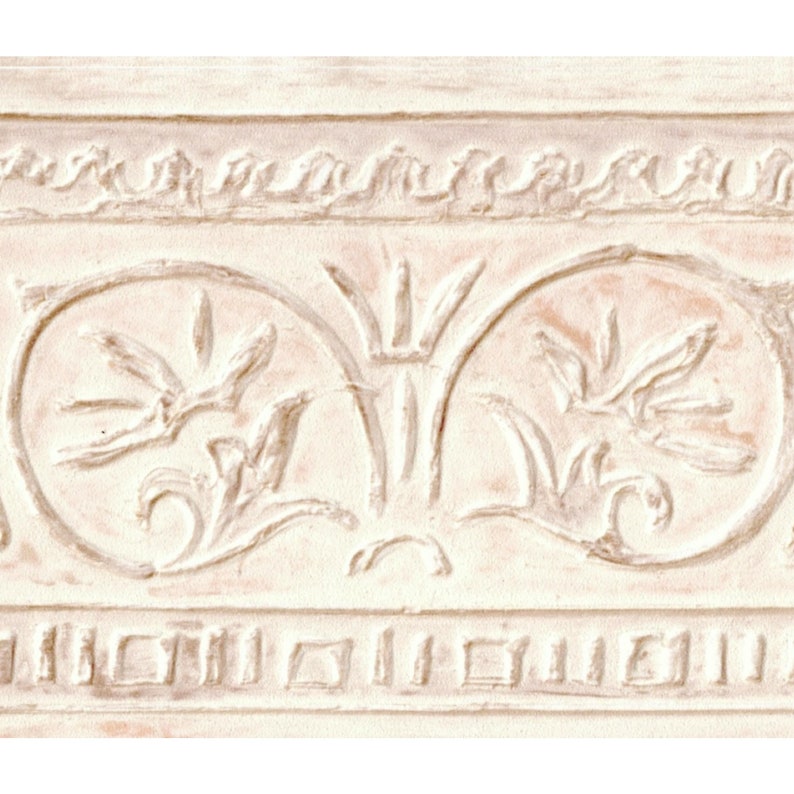 Victorian Architectural Wallpaper Border, Antique Scroll Leaf Design in ...