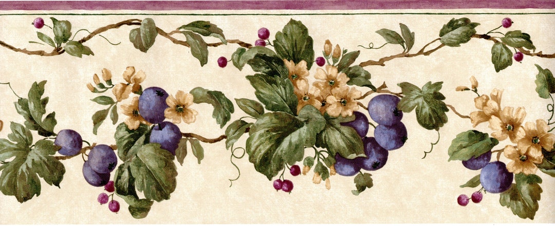 Rustic Green Ivy Leaf Grape Vine Wallpaper Border Pre-pasted - Etsy