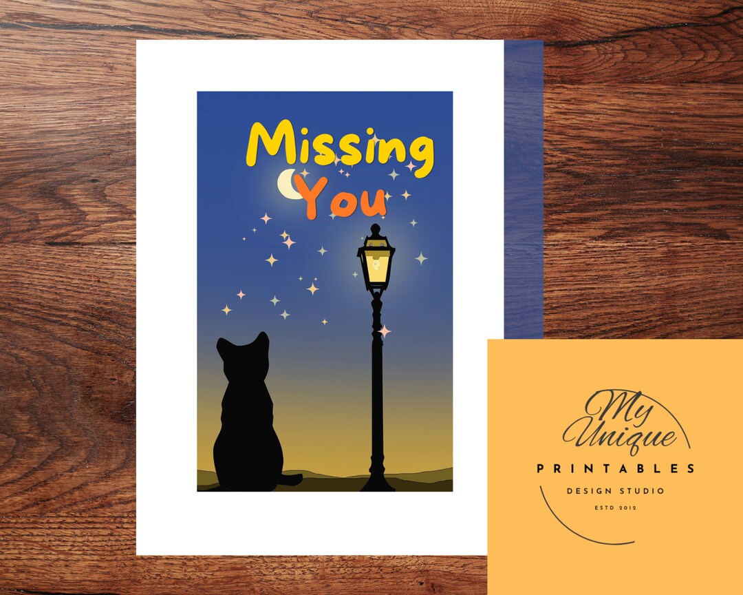5 X 7 Printable Missing You Card - Etsy