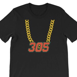 2-sided 305 Turnover Chain Shirt, Miami Hurricanes Fan Alumni Tee, UM ...
