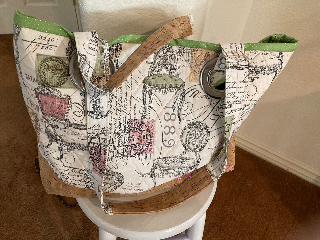 Huge Tote With Decorative Grommets Holding Handles. - Etsy