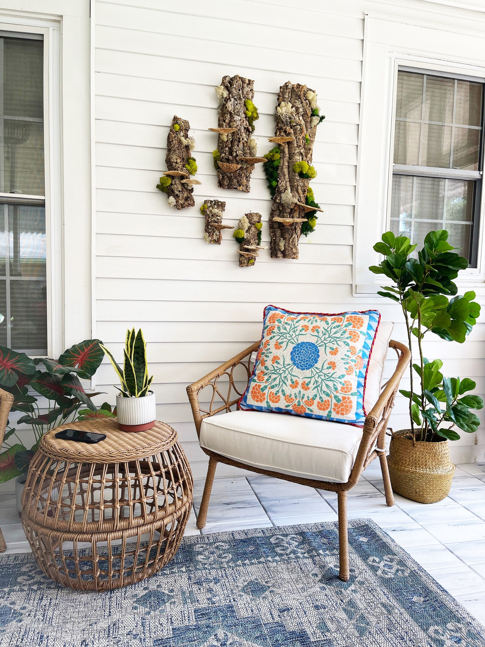 Floating Forest Art Gift, Moss on Cork Bark Natural Wall Decor ...