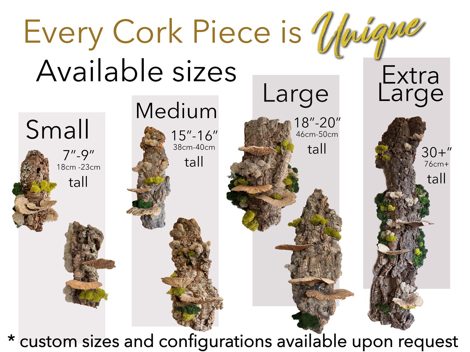 Floating Forest Art Gift, Moss on Cork Bark Natural Wall Decor ...