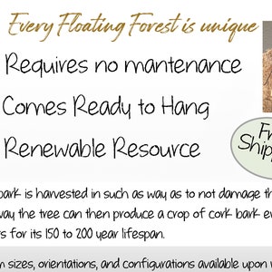 Floating Forest Art Gift, Moss on Cork Bark Natural Wall Decor ...