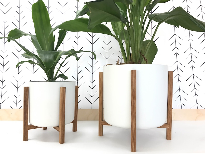 Planters and Pots Modern White Plant Pot Flower Pot With | Etsy