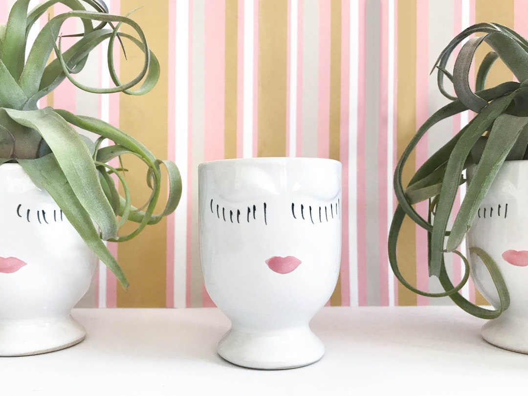 Face Planter Pot, Cute Head Cache, Fun Ceramic Vase, Celfie Small ...