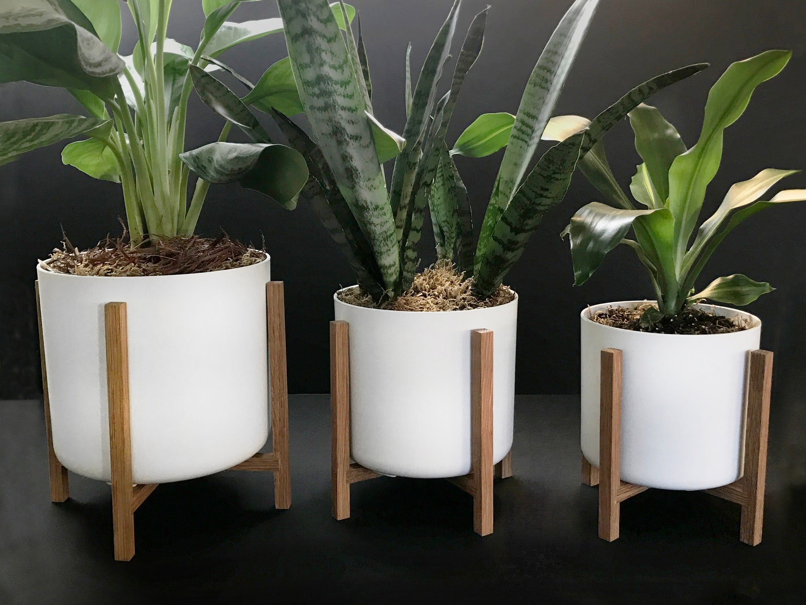 Planters and Pots Modern White Plant Pot Flower Pot With | Etsy