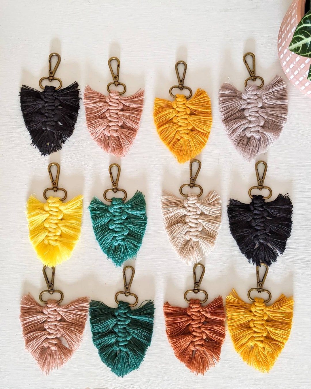 Feather Key Chains | Key Chains | Macrame Key Chains | Bohemian Fiber ...