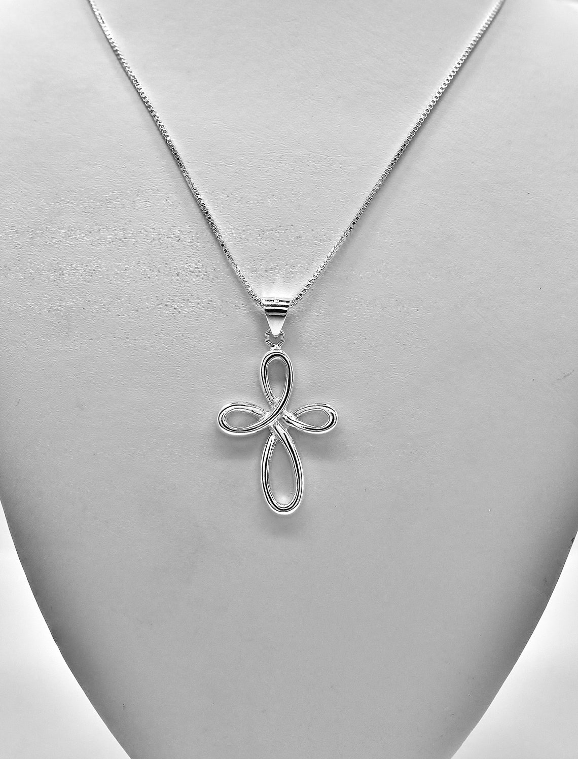 Sterling Silver Simplistic Bubble Cross Pendant Necklace 925 - Etsy