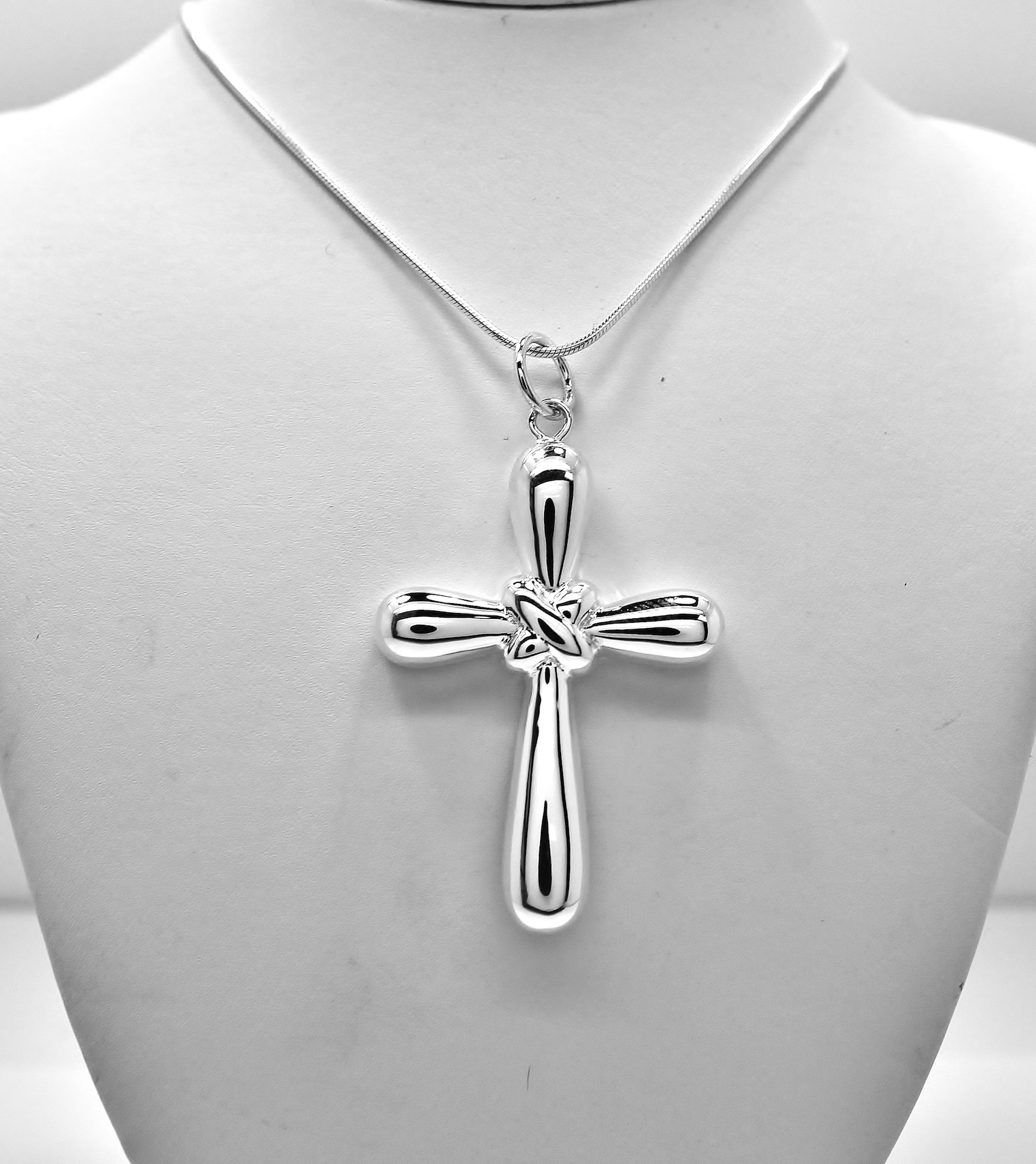 Sterling Silver Large Simplistic Cross Pendant Necklace. Best Holidays ...