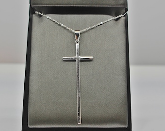 Extra Long Cross Pendant 925 Sterling Silver - Etsy