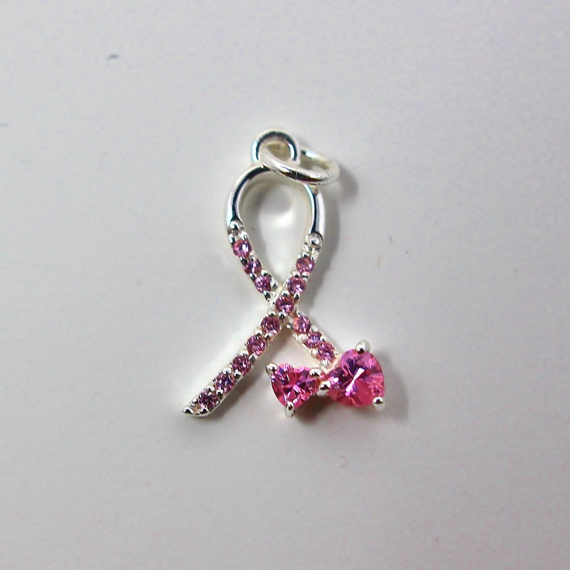 Breast Cancer Diamond Necklace - Etsy