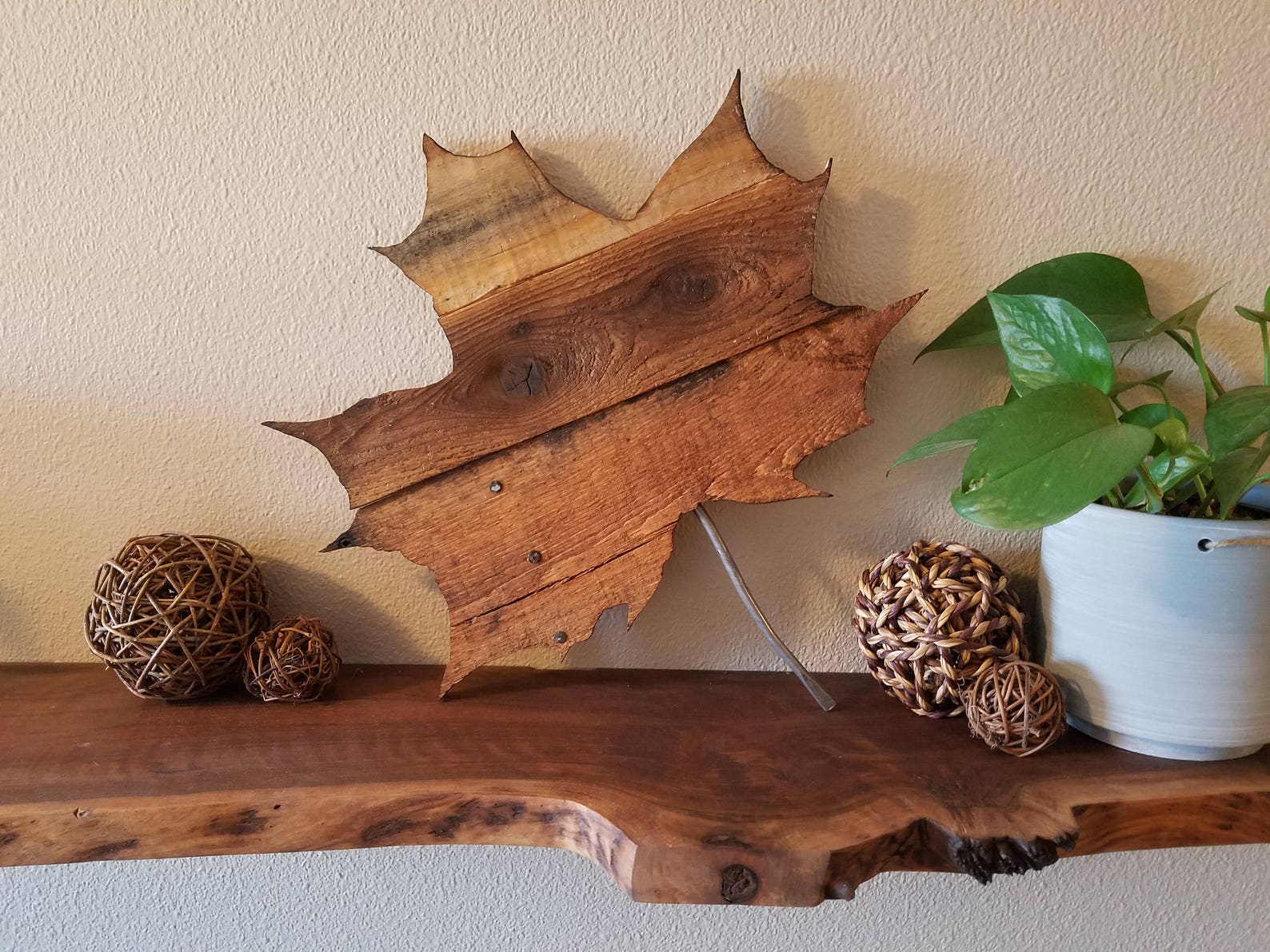 Rustic Maple Leaf Sign Reclaimed Wood Pallet Sign Rustic | Etsy