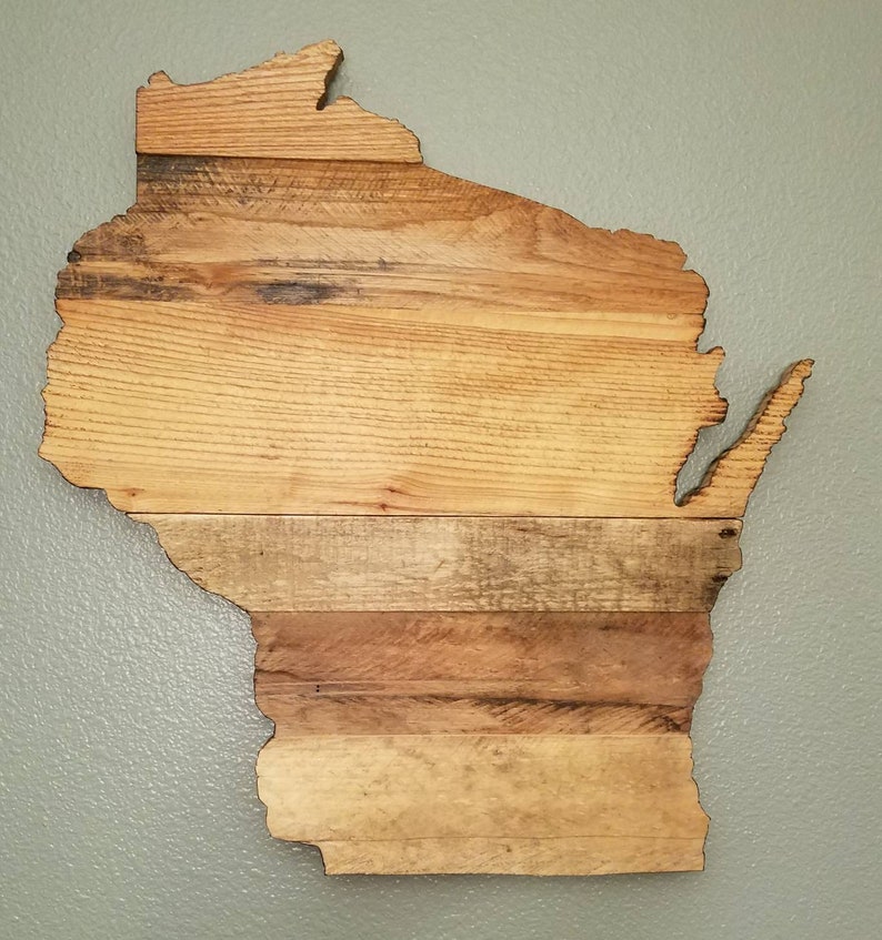 Wisconsin State Sign - Reclaimed Wood - Pallet Sign - Rustic Home Decor ...
