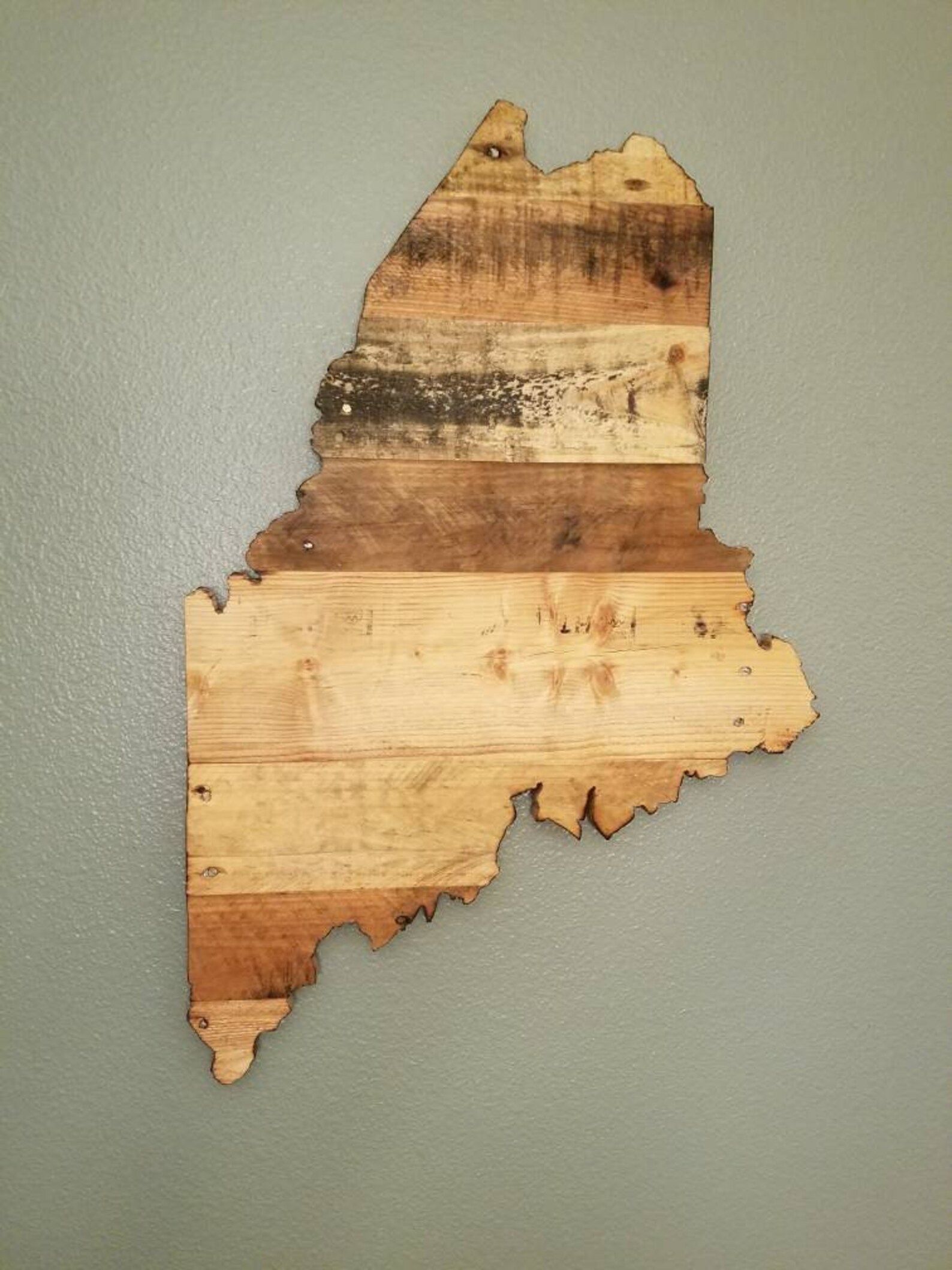 Maine State Sign Reclaimed Wood Pallet Sign Rustic Home - Etsy