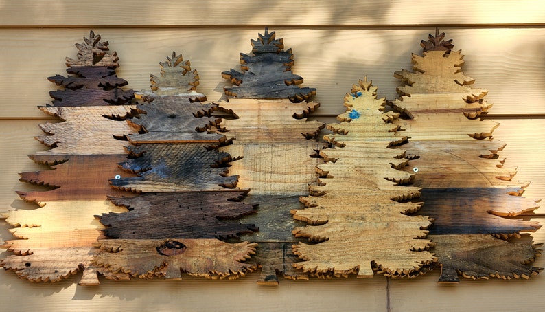 Evergreen Trees Reclaimed Wood Pallet Sign Rustic Home - Etsy