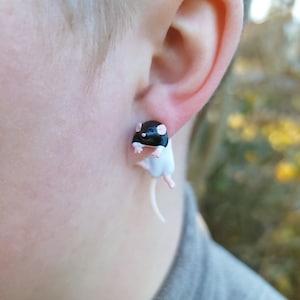 Hand Painted Rat Earrings | 3D Printed - Etsy