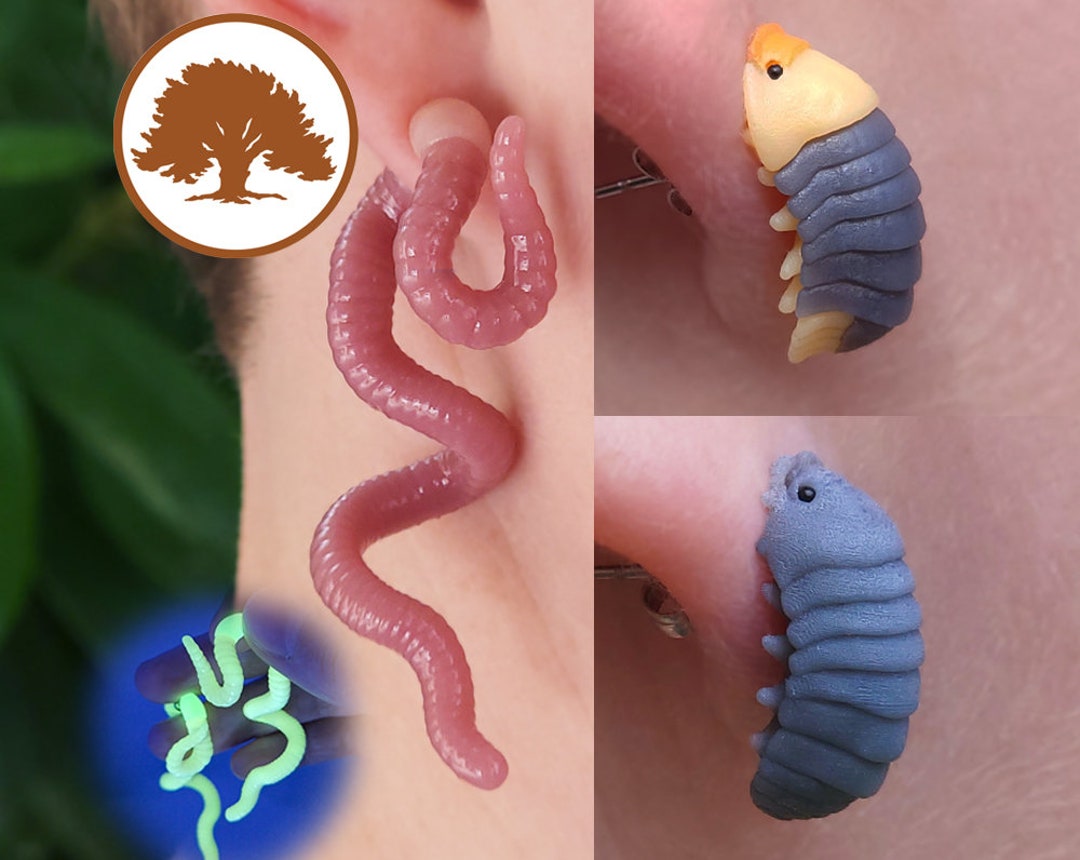Mix N' Match Dirt Friends Earrings | 3D Printed | Glow in the Dark - Etsy