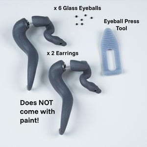 Unpainted Ball Python Earrings | 3D Printed | Paint It Yourself - Etsy