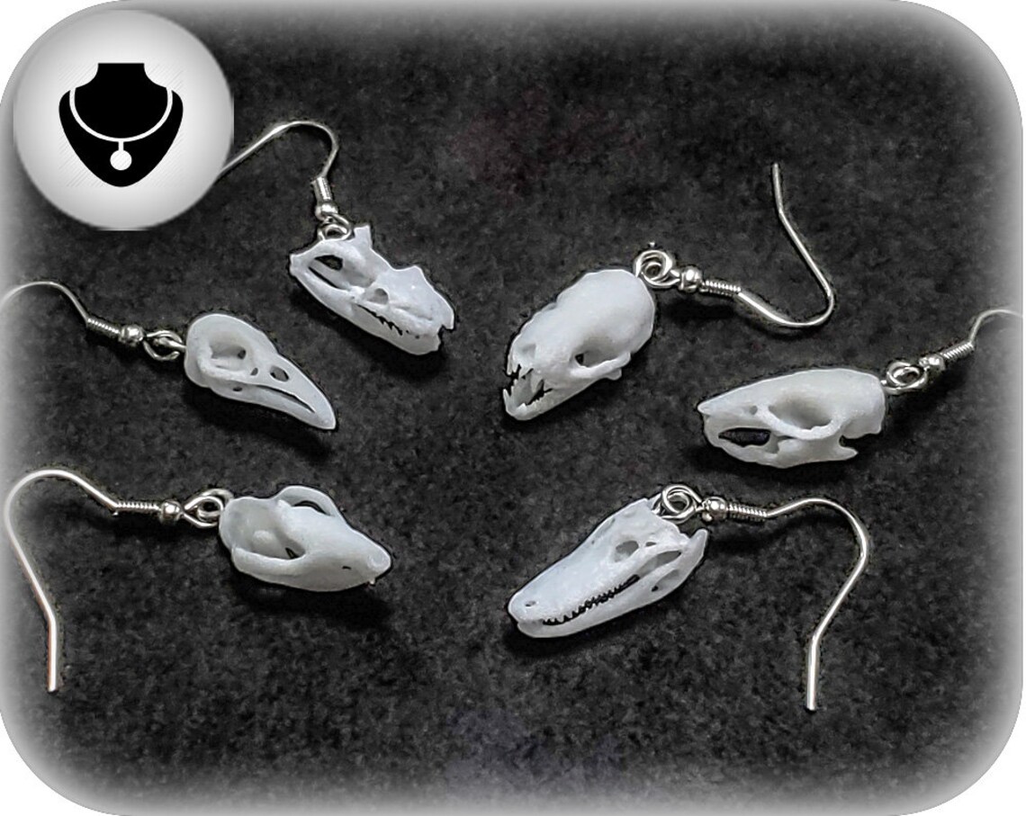 Animal Skull Dangle Earrings 3D Printed Mix and Match - Etsy