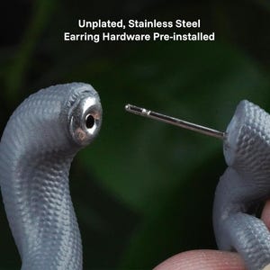 Unpainted Ball Python Earrings | 3D Printed | Paint It Yourself - Etsy