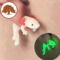 AXOLOTL EARRINGS / Hypoallergenic Titanium Stud Post / Amphibian Cute ...
