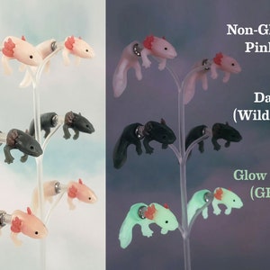 Axolotl Earrings | Glow in the Dark Option | 3D Printed - Etsy
