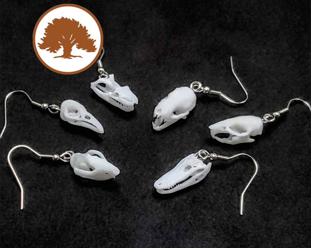 Animal Skull Dangle Earrings | 3D Printed | Mix and Match - Etsy