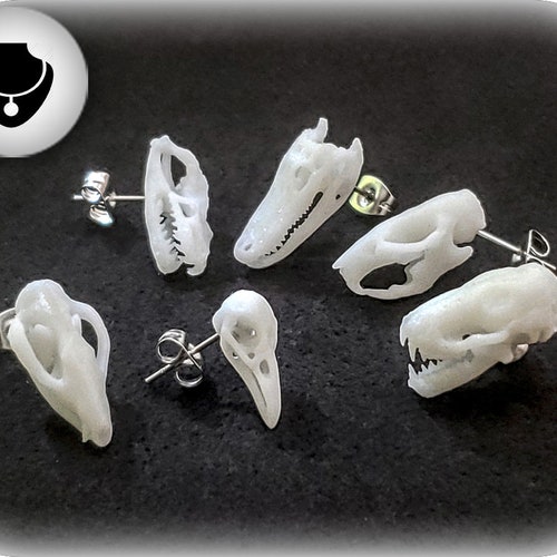 Animal Skull Dangle Earrings 3D Printed Mix and Match - Etsy
