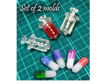 Silicone Mold, Capsule Pill Mold, Medicine Capsules for Charms ...